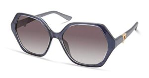 guess women's trendy geometric square sunglasses, grey, 57mm