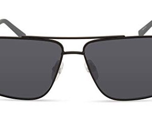 Timberland Men's TBA9266 Polarized Navigator Sunglasses, Matte Black, 61mm