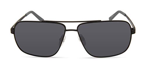 Timberland Men's TBA9266 Polarized Navigator Sunglasses, Matte Black, 61mm