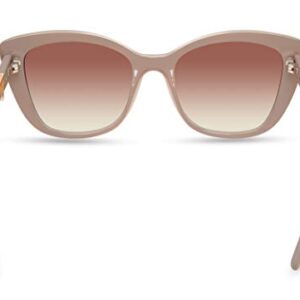 GUESS Women's Retro Inspired Cat Eye Sunglasses, Shiny Beige, 55mm