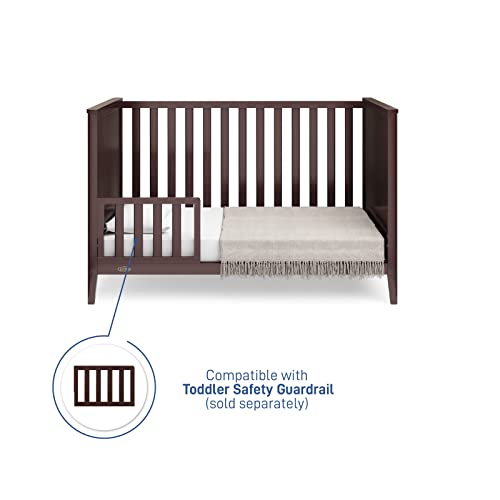 Graco Melbourne 3-in-1 Convertible Crib (Espresso) – Converts from Baby Crib to Toddler Bed and Daybed, Fits Standard Full-Size Crib Mattress, Adjustable Mattress Support Base