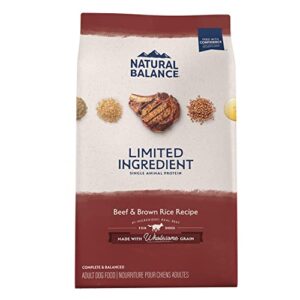 natural balance limited ingredient adult dry dog food with healthy grains, beef & brown rice recipe, 4 pound (pack of 1)