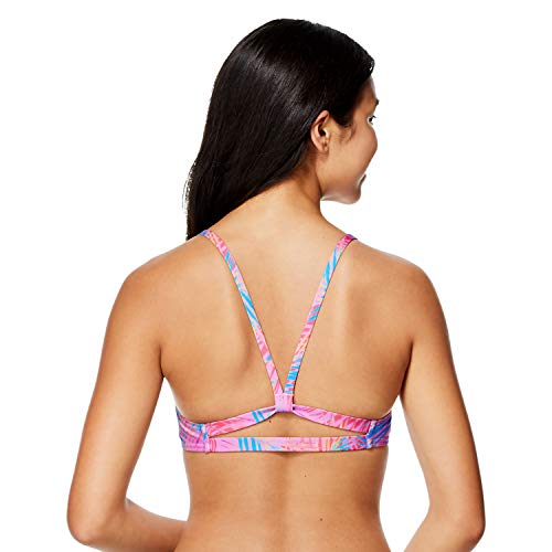 Speedo Women's Standard Swimsuit Top Bikini Endurance Strappy Back Demi, Throwing Shade, X-Large