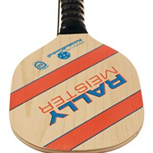 Rally Meister Beginner Wood Pickleball Paddle Set for 2 Players (2 Paddles + 4 Outdoor Pickleballs + Drawstring Bag + Rules/Strategy Guide)