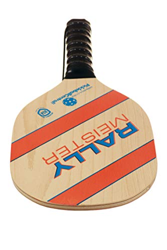 Rally Meister Beginner Wood Pickleball Paddle Set for 2 Players (2 Paddles + 4 Outdoor Pickleballs + Drawstring Bag + Rules/Strategy Guide)