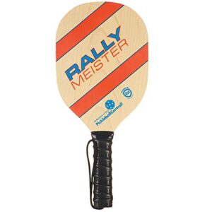 Rally Meister Beginner Wood Pickleball Paddle Set for 2 Players (2 Paddles + 4 Outdoor Pickleballs + Drawstring Bag + Rules/Strategy Guide)