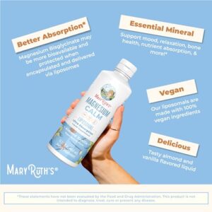 MaryRuth Organics Magnesium Liposomal| Magnesium Supplement | Magnesium Bisglycinate | Muscle & Bone Support | Mood Support Vitamin | Vegan | Non-GMO | Gluten Free | 15.22 Fl Oz | 30 Servings