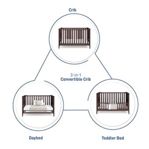 Graco Melbourne 3-in-1 Convertible Crib (Espresso) – Converts from Baby Crib to Toddler Bed and Daybed, Fits Standard Full-Size Crib Mattress, Adjustable Mattress Support Base