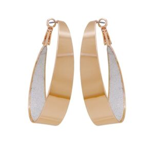 GUESS Rose-Gold-Tone Interior Glitter Hoop Earrings