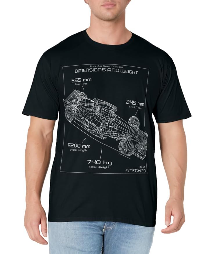 Formula Racing Car Schematic Engineer Team Fan T-Shirt