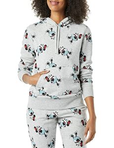 amazon essentials disney | marvel | star wars | princess women's fleece pullover hoodie sweatshirts (available in plus size), minnie icons, medium