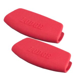 lodge asbg41 bakeware silicone grips, red, set of 2, one size