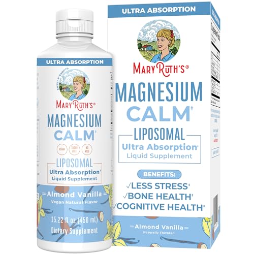 MaryRuth Organics Magnesium Liposomal| Magnesium Supplement | Magnesium Bisglycinate | Muscle & Bone Support | Mood Support Vitamin | Vegan | Non-GMO | Gluten Free | 15.22 Fl Oz | 30 Servings