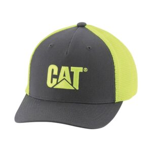 caterpillar men's mesh cap, hi-vis yellow, one size