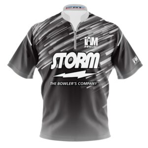 logo infusion dye-sublimated bowling jersey (sash collar) - i am bowling fun design 2006-st - storm (men's xl)