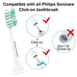 Aoremon Toothbrush Replacement Heads for Philips Sonicare - Compatible with Sonicare ProtectiveClean C2 & Phillips 4100 5100 Click- on Electric Toothbrush