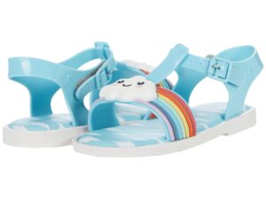 mini melissa girl's mar sandal sunny day bb (toddler/little kid) white/blue 5 toddler m