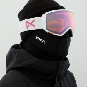 Anon WM1 Womens Goggles + Bonus Lens + MFI Face Mask, Frame: White, Lens: Perceive Cloudy Pink