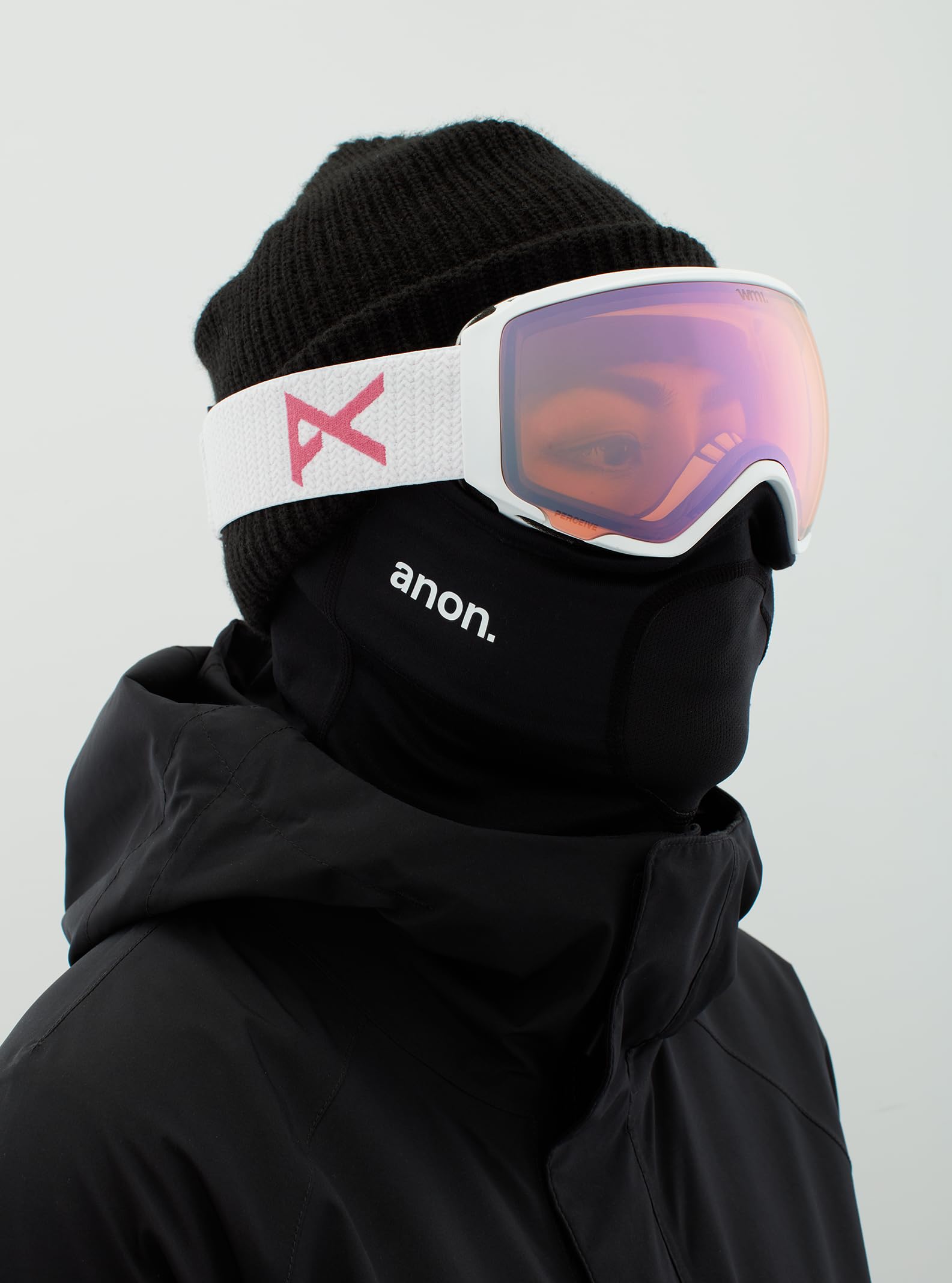 Anon WM1 Womens Goggles + Bonus Lens + MFI Face Mask, Frame: White, Lens: Perceive Cloudy Pink