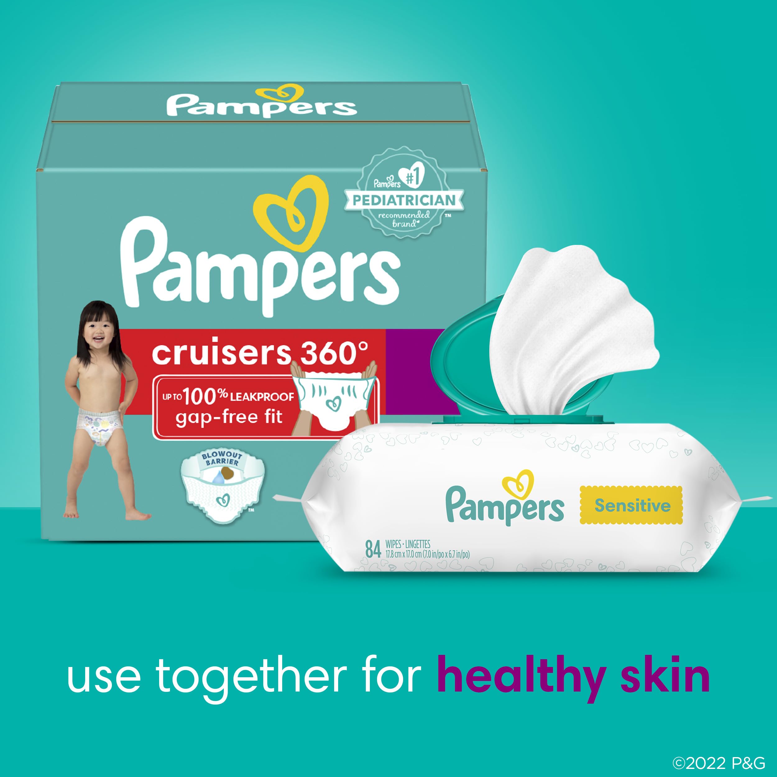 Pampers Cruisers 360 Diapers - Size 6, 17 Count, Pull-On Disposable Baby Diapers, Gap-Free Fit