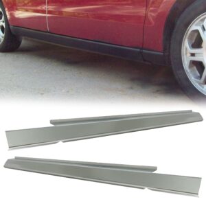 ecotric slip-on rocker panel silver compatible with 2008 2009 2010 2011 focus 4 door pair