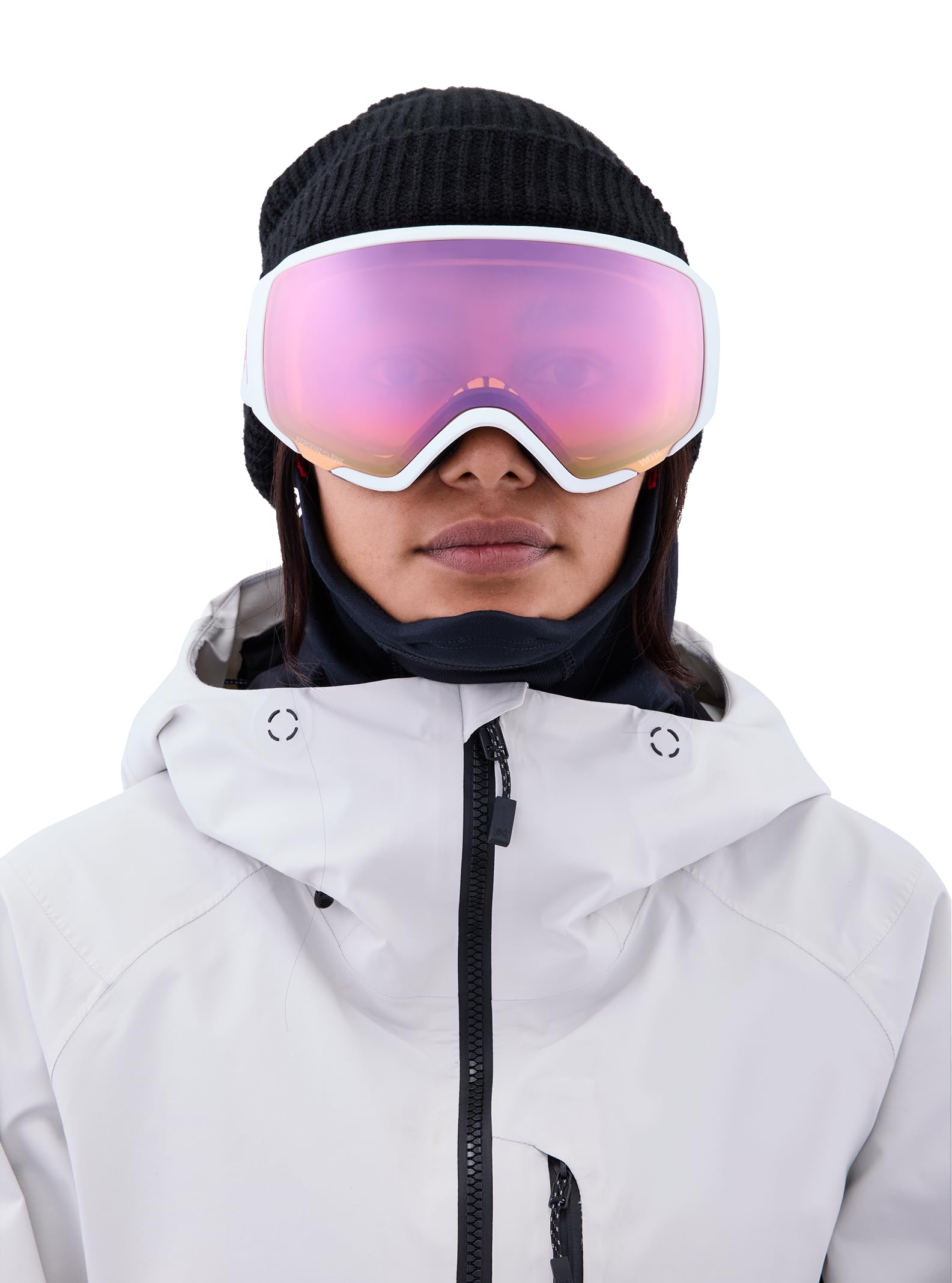 Anon WM1 Womens Goggles + Bonus Lens + MFI Face Mask, Frame: White, Lens: Perceive Cloudy Pink