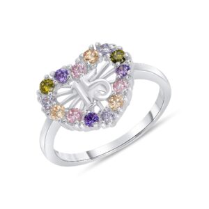 jewelry by debbie 925 sterling silver sweet 15 multi-color cz quinceanera crown ring rhodium plated (6)