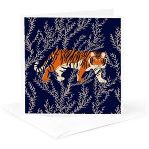 3dRose Greeting Cards - Bengal Tigers and Vines - 12 Pack - Designs Jungle Animals