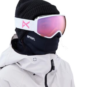 Anon WM1 Womens Goggles + Bonus Lens + MFI Face Mask, Frame: White, Lens: Perceive Cloudy Pink