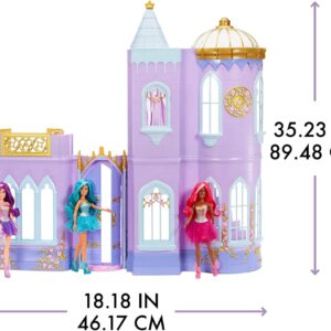 MGA Dream Ella Majestic Castle Playset, Fits 11.5" Fashion Dolls, Furniture & Accessories, Portable 35" H x 18" W Dollhouse Play Pretend Gift for Kids, Toys for Girls & Boys Ages 3 4 5+ Years