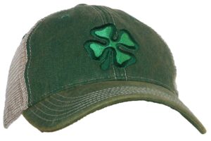 tropic hats adult embroidered shamrock/clover legacy ofa snapback trucker ballcap - kelly green