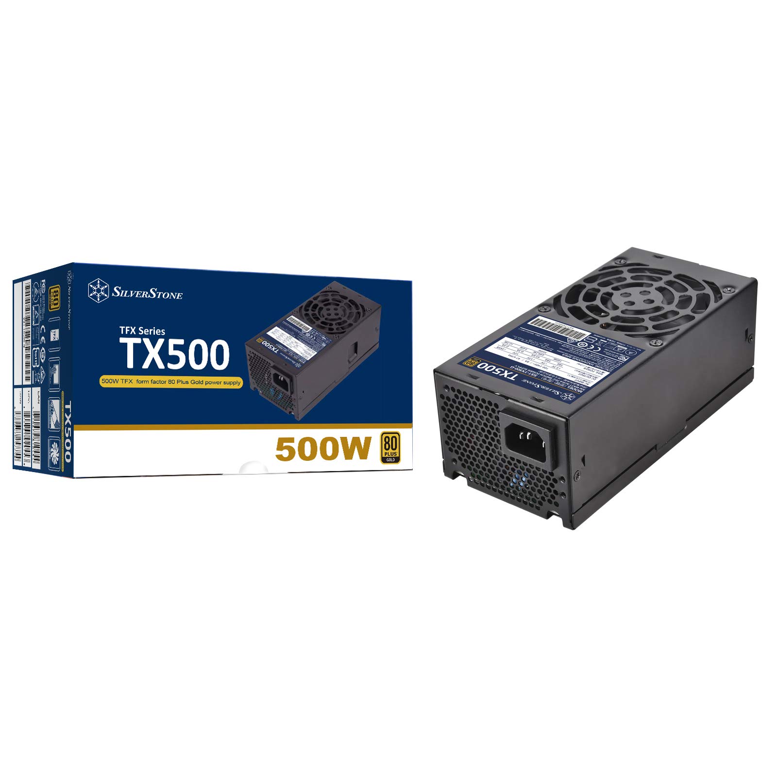 SilverStone Technology 500W Fixed Cable TFX Power Supply 80 Plus Gold TX500-G (SST-TX500-G)