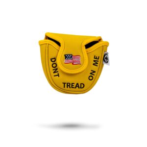 Pins & Aces Golf Co. Don’t Tread On Me Premium Headcover - Quality Leather, Hand-Made Head Cover - Style and Customize Your Golf Bag - Tour Inspired, American, Patriotic Classic Design (Mallet)