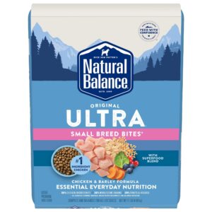 natural balance original ultra chicken & barley small-breed bites dry dog food 11 pound (pack of 1)