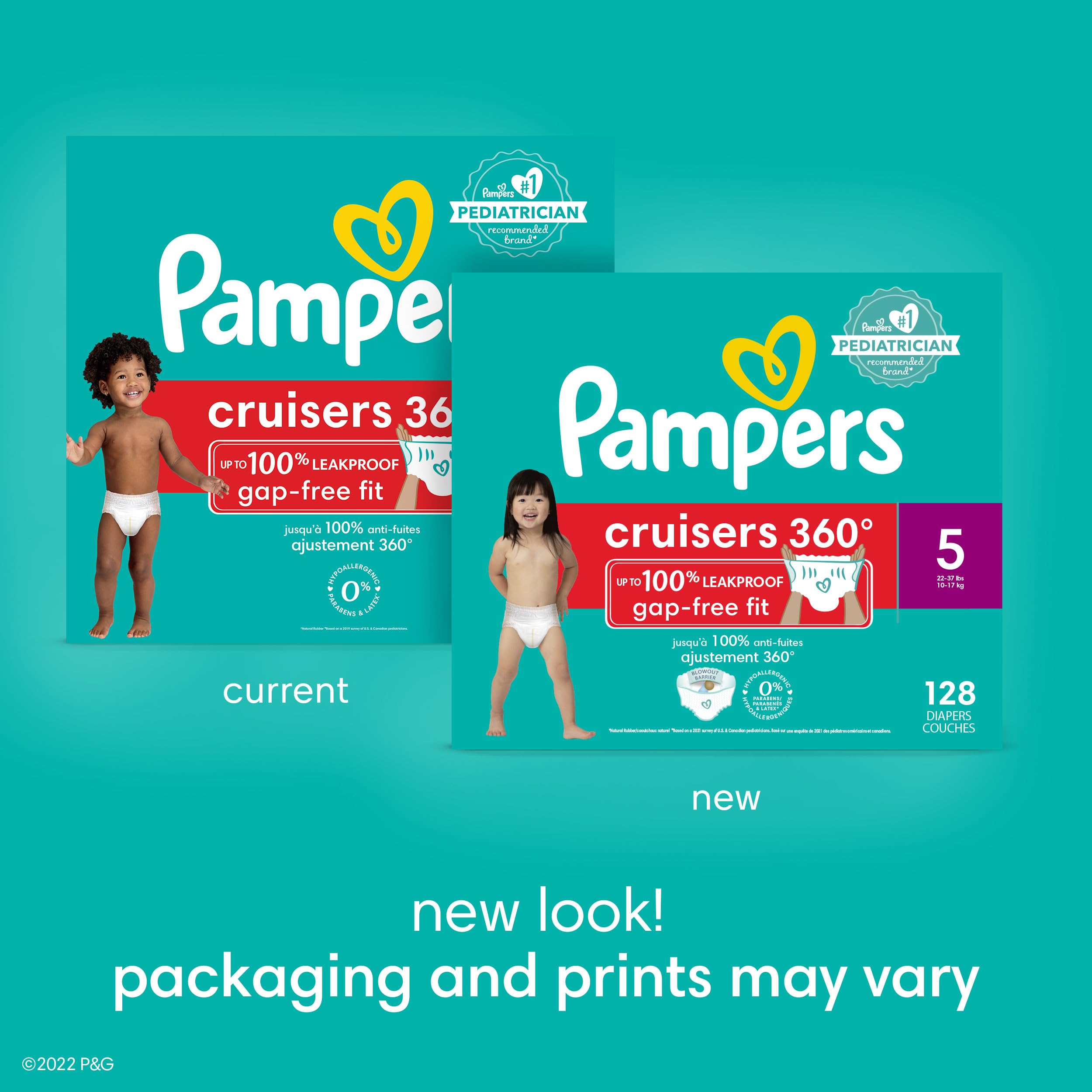 Pampers Cruisers 360 Diapers - Size 6, 17 Count, Pull-On Disposable Baby Diapers, Gap-Free Fit