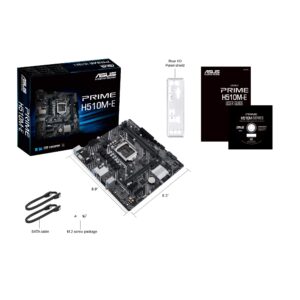 ASUS PRIME H510M-E LGA1200 (Intel® 11th/10th Gen) Micro-ATX motherboard (PCIe 4.0,M.2 slot, 1Gb LAN, DP,HDMI, D-Sub, USB 3.2 Gen 1, COM header, TPM header, 4K@60Hz)