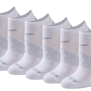 Saucony Women's RunDry Performance 6, 12 Selective Cushion Socks, S-L, White Basic (6 Pairs), Medium