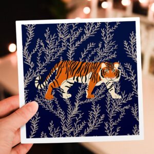 3dRose Greeting Cards - Bengal Tigers and Vines - 12 Pack - Designs Jungle Animals