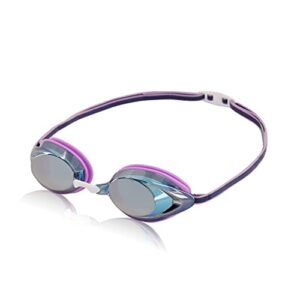 speedo women's swim goggles mirrored vanquisher 2.0, archroma/cobalt/silver