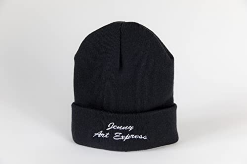 Custom Embroidered Beanies - Add Your Text or Name - Personalized Winter Knit Cap Hats Black