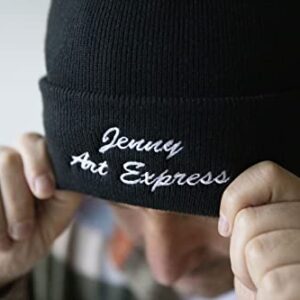 Custom Embroidered Beanies - Add Your Text or Name - Personalized Winter Knit Cap Hats Black