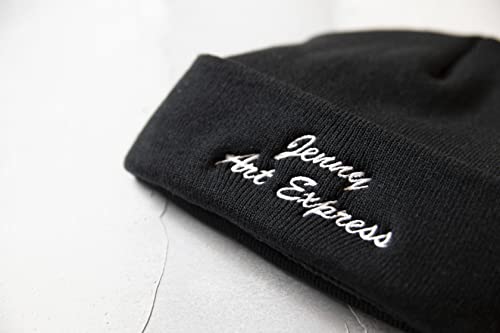 Custom Embroidered Beanies - Add Your Text or Name - Personalized Winter Knit Cap Hats Black