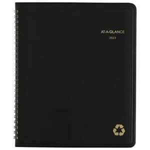 at-a-glance 2022 monthly planner by at-a-glance, 7" x 8-3/4", medium, wirebound, recycled, black (70120g05)