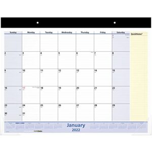 AT-A-GLANCE 2022 Desk Calendar by AT-A-GLANCE, Monthly Desk Pad, 22" x 17", Standard, QuickNotes (SK70000)