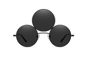 trippy lights third eye sunglasses reflective mirrored black lens black frames