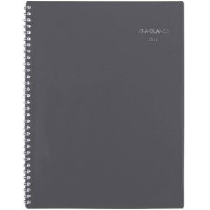 2022 monthly planner by at-a-glance, 8-1/2" x 11", large, dayminder, gray (gc47007)