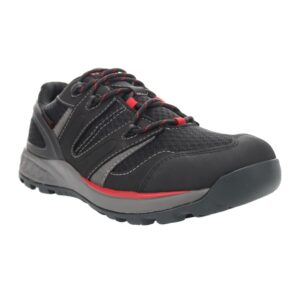 Propét Mens Vercors Hiking Shoe, Black/Red, 13 XX-Wide US