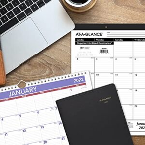 AT-A-GLANCE 2022 Monthly Planner by AT-A-GLANCE, 7" x 8-3/4", Medium, Wirebound, Recycled, Black (70120G05)