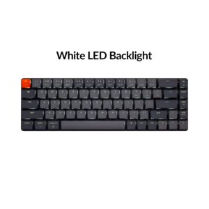 Keychron K7, 68 Keys Ultra-Slim Wireless Bluetooth/Wired Mechanical Keyboard with Low-Profile Gateron Mechanical Brown Switch, White LED Backlit Compatible with Mac Windows