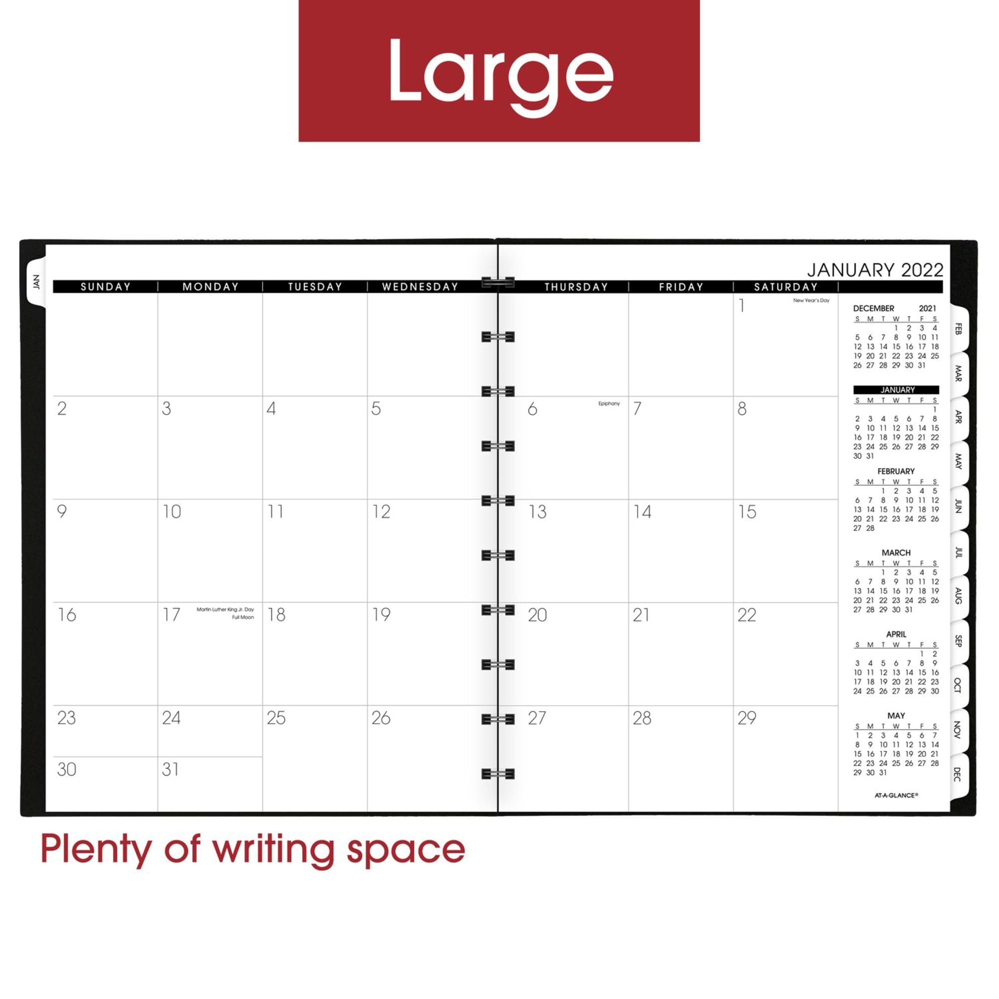 2022 Weekly & Monthly Appointment Book & Planner by AT-A-GLANCE, 8-3/4" x 11", Large, Move-A-Page, Black (70950E05)